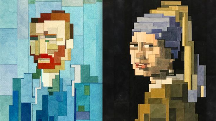 Adam Lister, the pixelated watercolors of great painters | Magazine ...